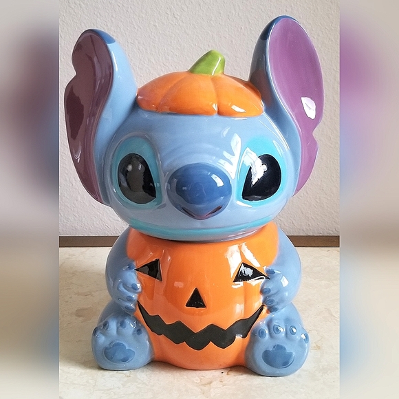 Disney | Kitchen | Disneys Lilo Stitch Halloween Pumpkin Stitch Ceramic Cookie Jar | Poshmark